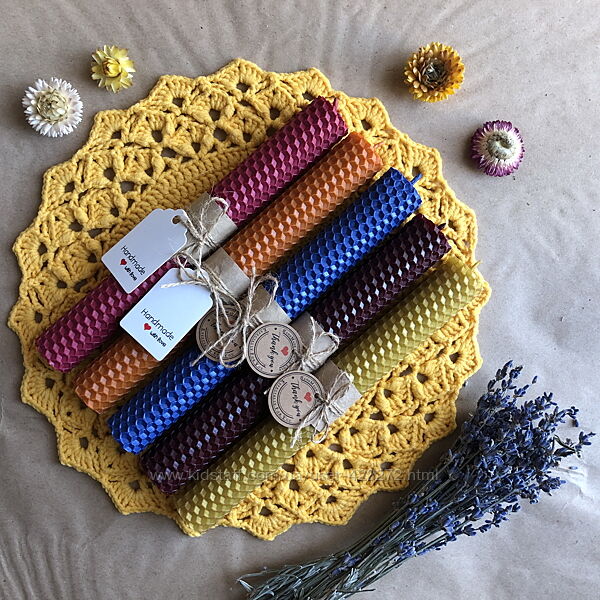 Свечи из натуральной цветной вощины восковые 50 грн купить Киевская